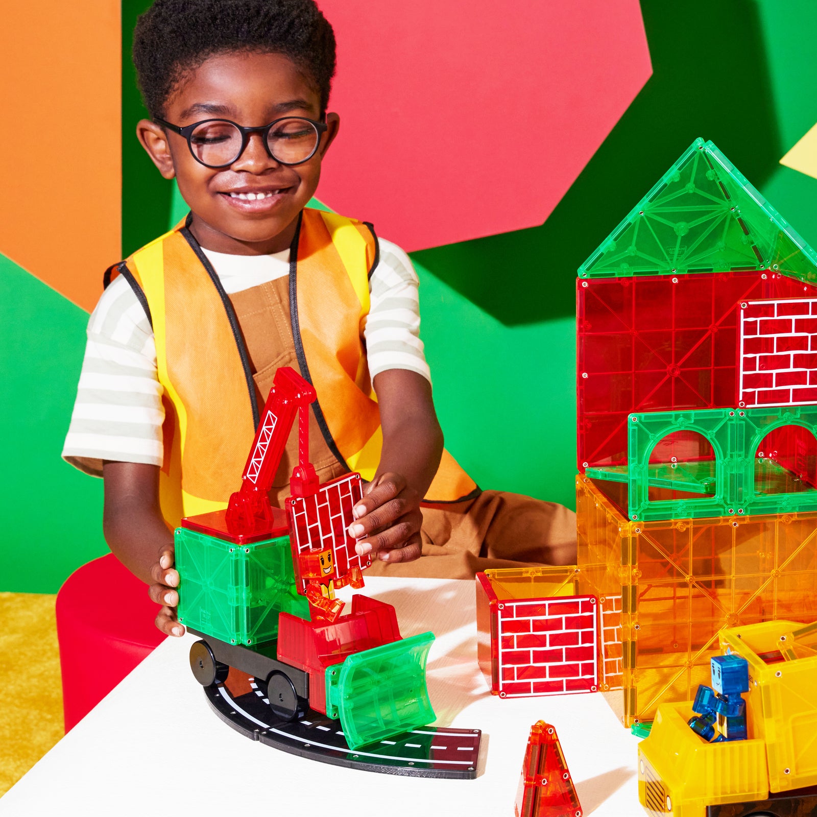 MAGNA-TILES® Builder XL 50-Piece Set – Large Magnetic Building Tiles ...
