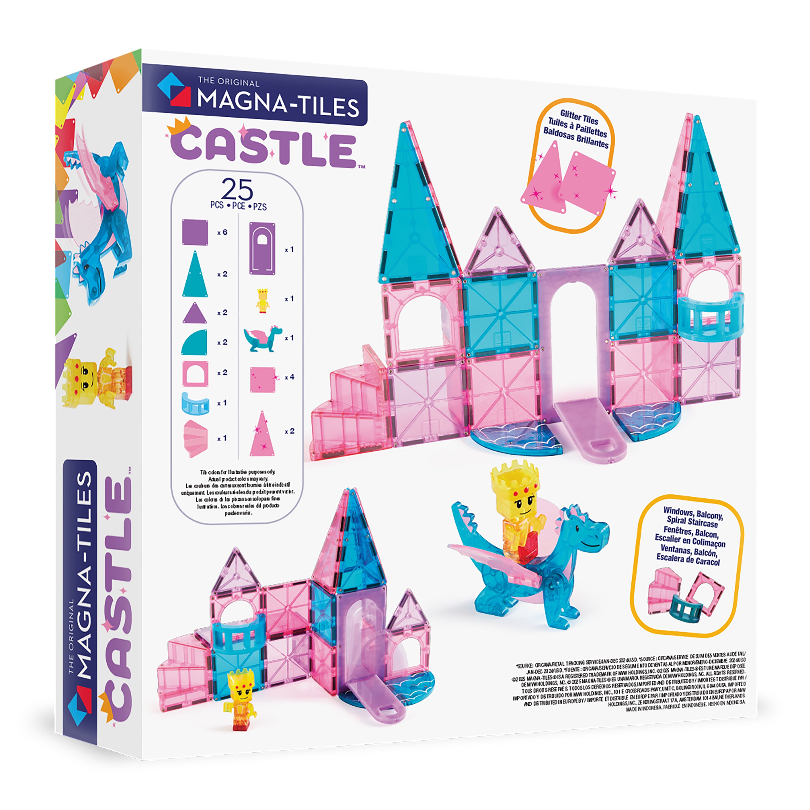 MAGNA-TILES® Castle 25-Piece Set – Magnetic Building Tiles for Creative ...