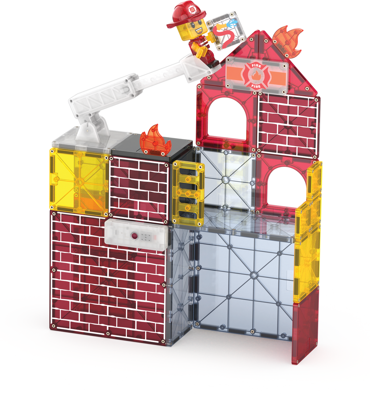 MAGNA-TILES® Fire Station 50-Piece Set – Magnetic Building Toy – MAGNA ...