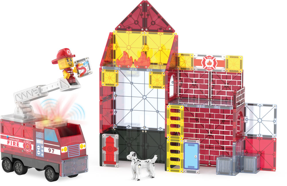 MAGNA-TILES® Fire Station 50-Piece Set – Magnetic Building Toy – MAGNA ...
