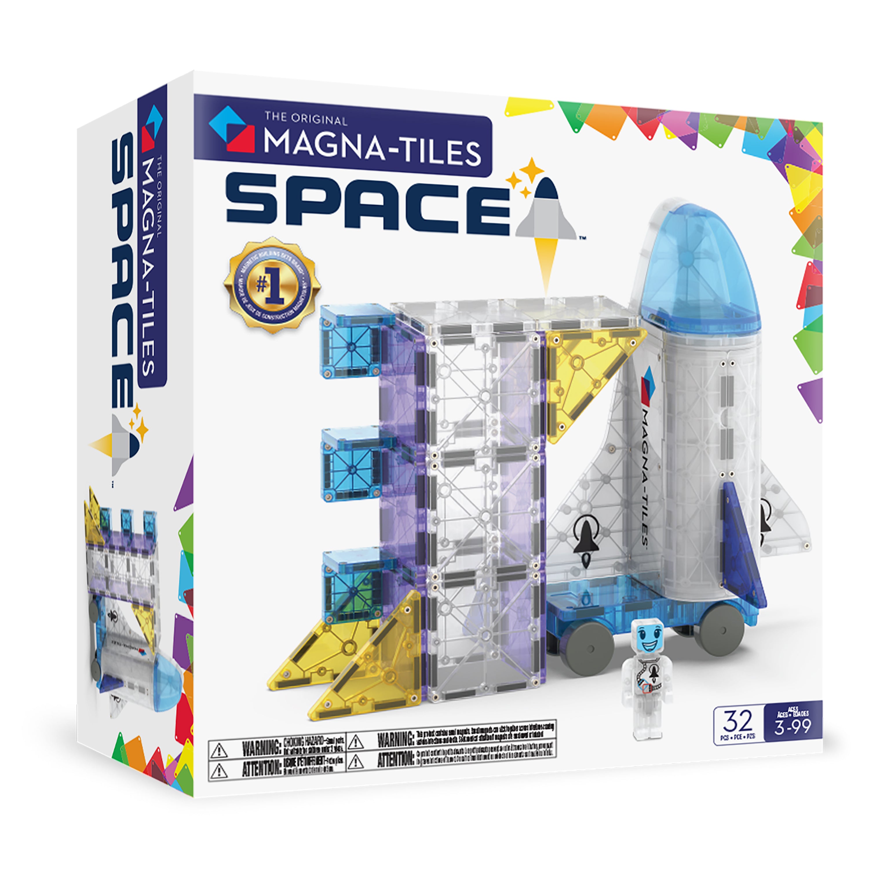 MAGNA-TILES® Space 32-Piece Set – Magnetic Building Set for Creative ...