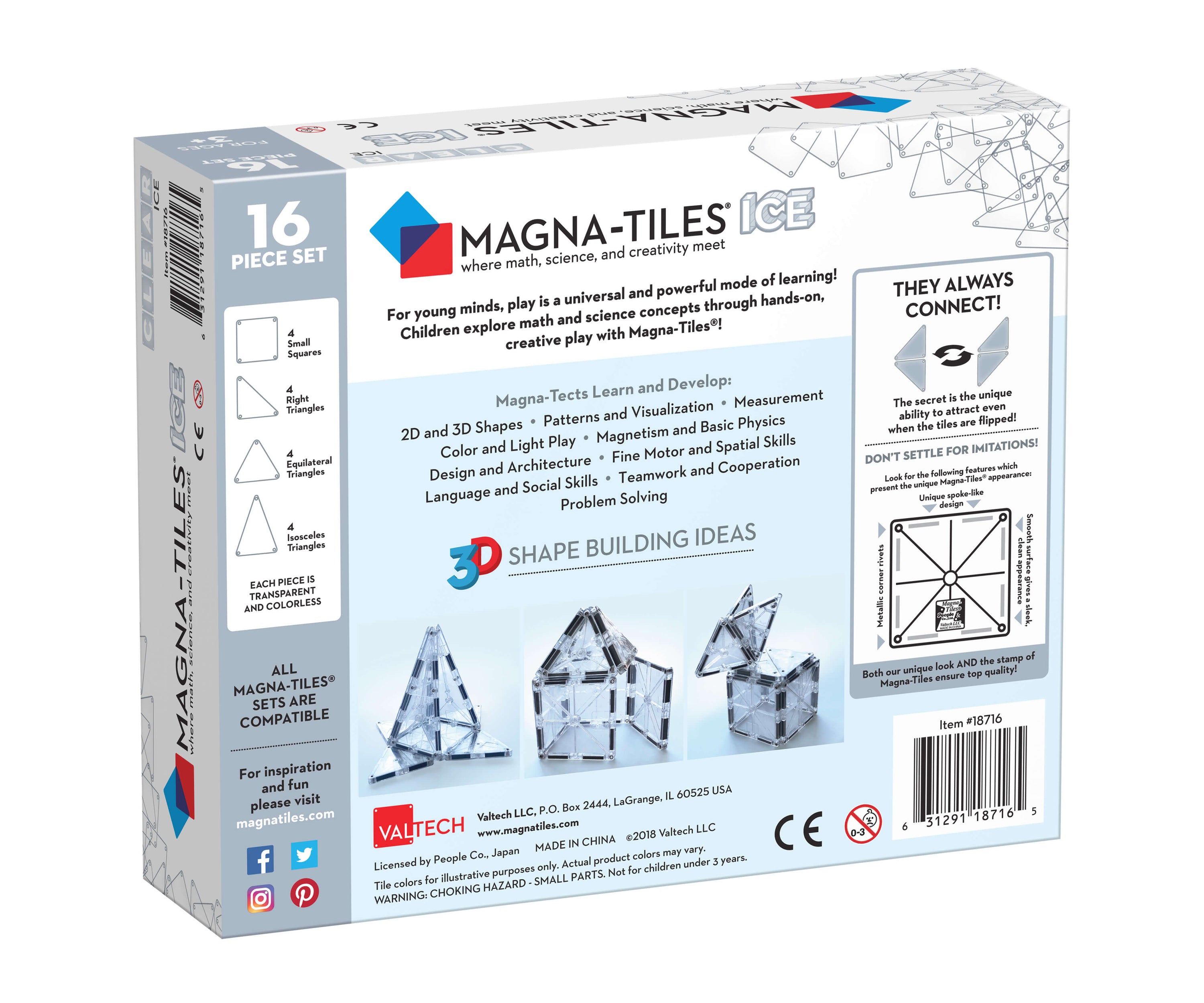 MAGNA-TILES® ICE 16-Piece Set – Cool Magnetic Building Tiles – MAGNA TILES