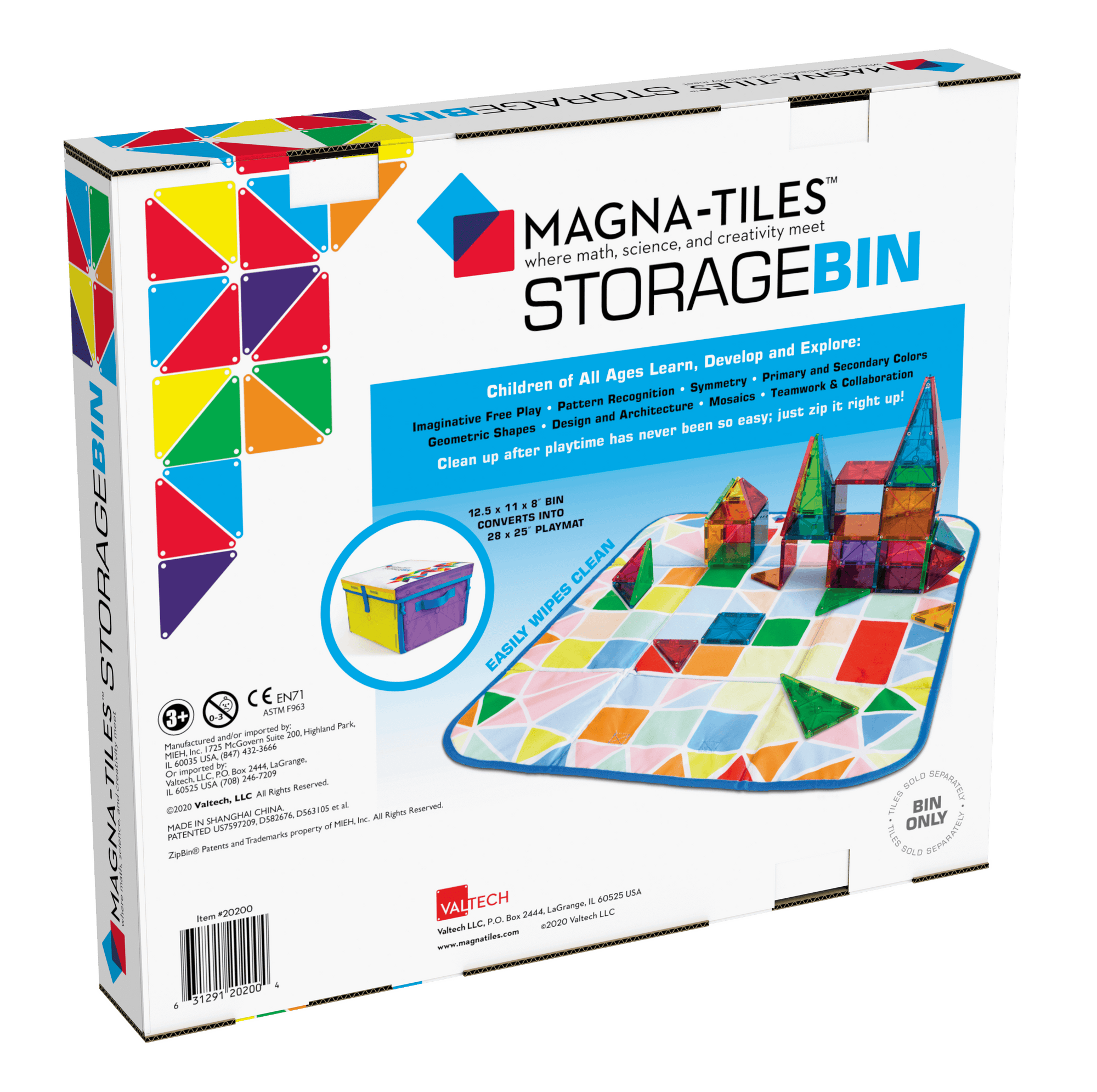 MAGNA-TILES® Storage Bin & Interactive Play Mat – Organize & Play ...